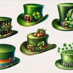 Watercolor Leprechaun Hat Clipart: St. Patrick's Day Graphics (digital ...