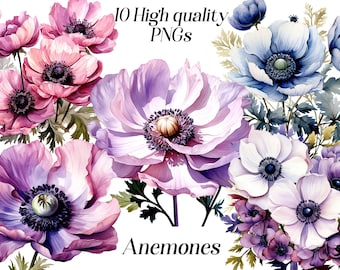 Summer Flower PNG Clip Art Watercolor Botanical Motifs - Etsy