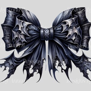 Watercolor Gothic Bow Clipart: Black Bow Illustration (14 PNG Files) - Etsy