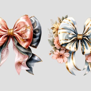 Watercolor Shabby Chic Bow Clipart: 10 PNG Files (digital Download) - Etsy