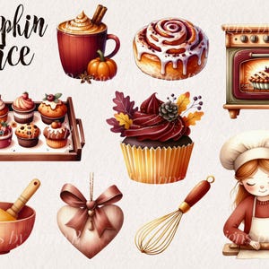 Autumn Baking Clipart, Fall Season, Cooking, Pumpkin Pie, Cooking ...