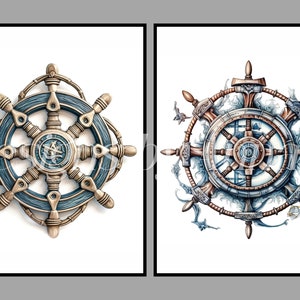 Watercolor Nautical Decor Clipart, 10 High Quality JPEG and PNG Files ...