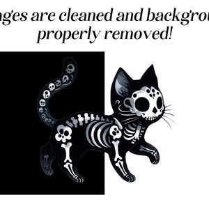 Watercolor Gothic Black Cat Clipart, 12 PNG Files, Black Kitten ...