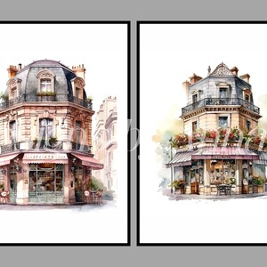 Watercolor Paris Cafe Clipart 10 High Quality JPEG and PNG - Etsy