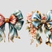 Watercolor Shabby Chic Bow Clipart, 10 High Quality PNG Files, Bow ...