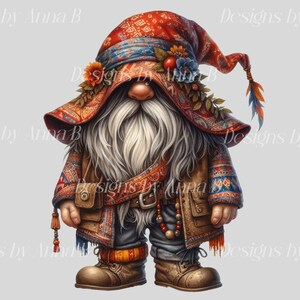 Watercolor Boho Gnome Clipart: 13 PNG Files (digital Download) - Etsy