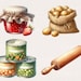 Kitchen Pantry Clipart - Cute Food and Pantry Items PNG, Jars, Spices ...