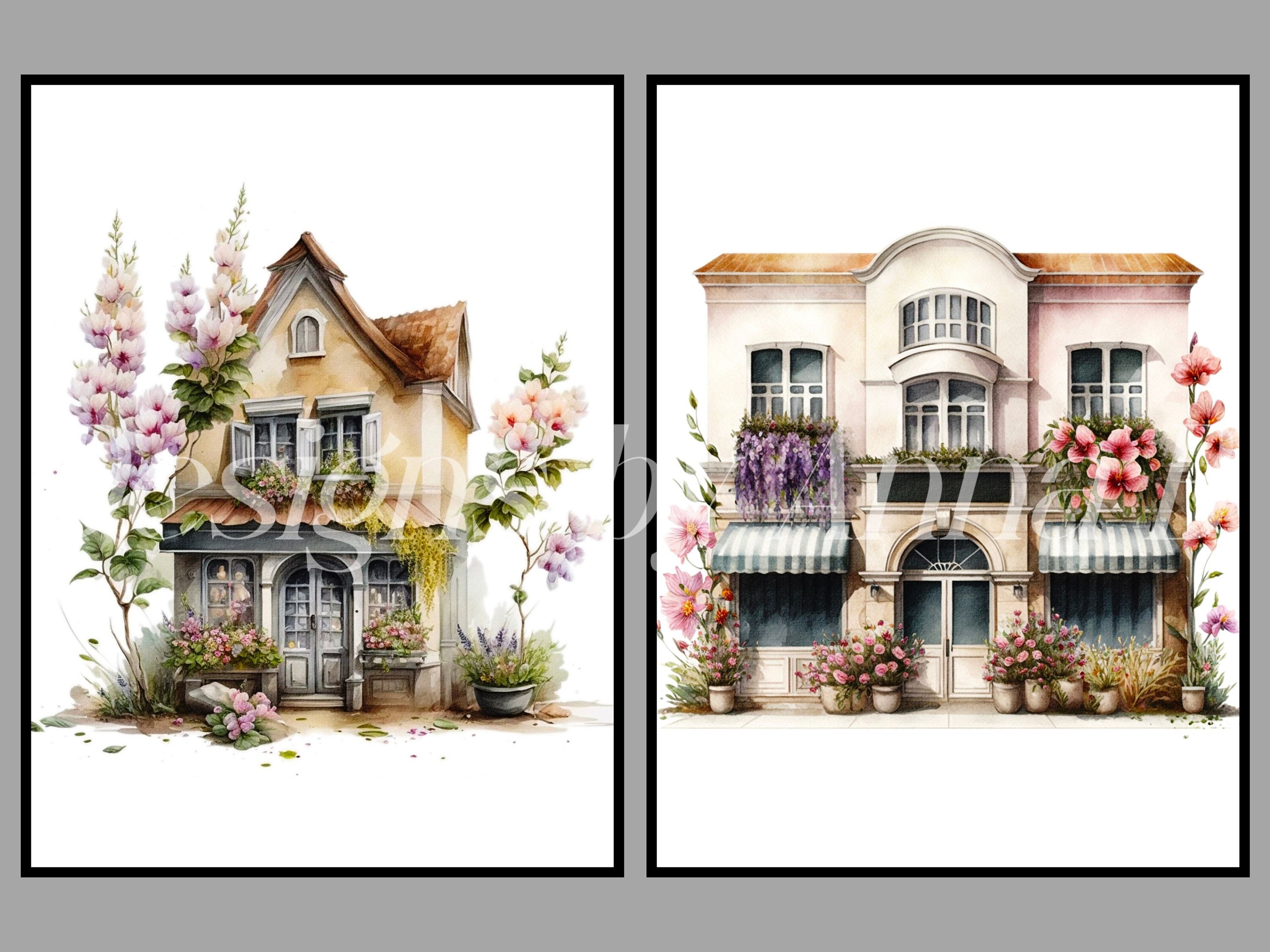 Watercolor Store Front Clipart 10 High Quality JPEG and PNG - Etsy