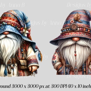 Watercolor Boho Gnome Clipart: 13 PNG Files (digital Download) - Etsy