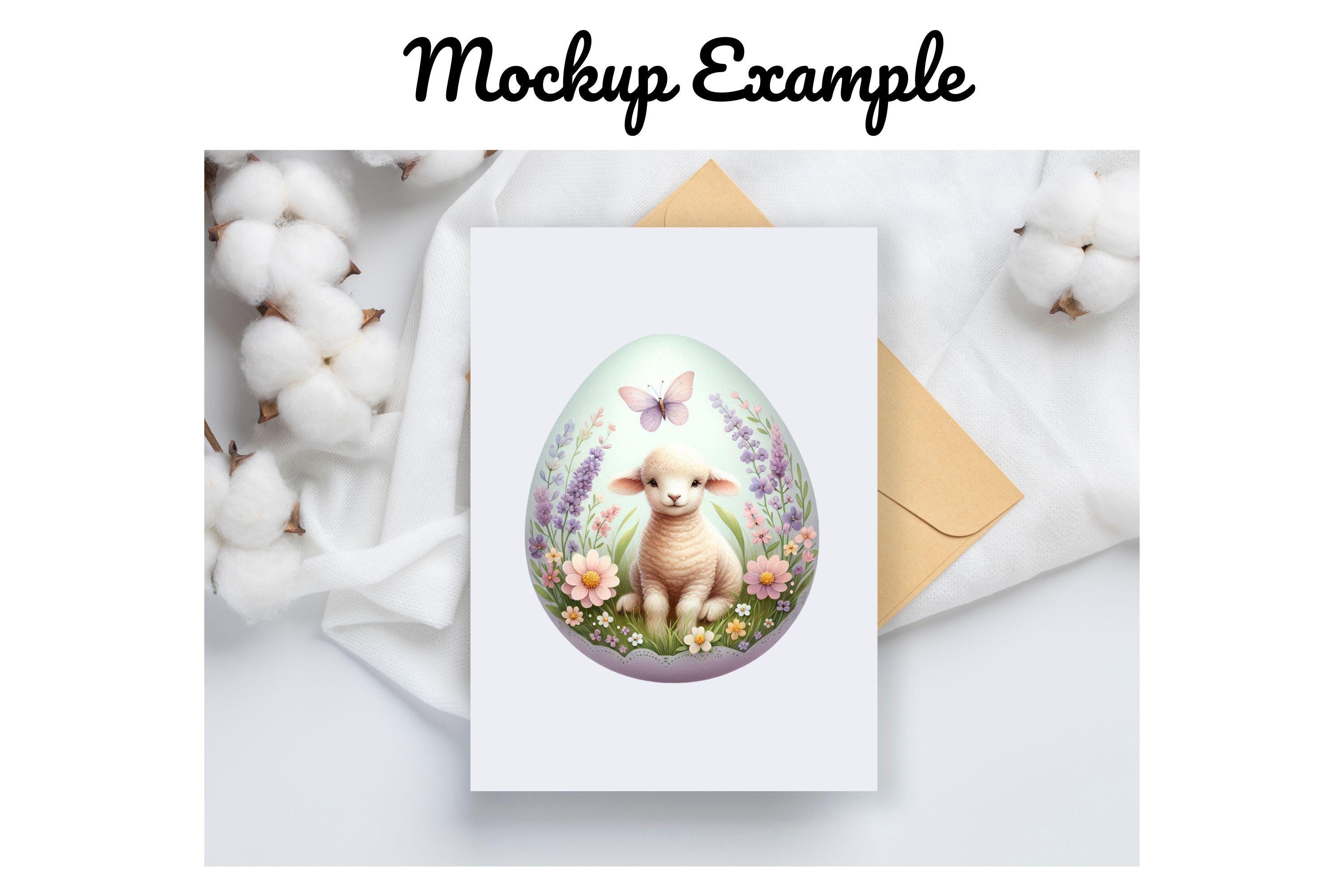 Watercolor Easter Egg Clipart: Spring Animals, Floral Pngs (digital ...