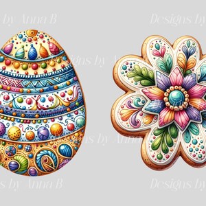 Watercolor Easter Biscuits Clipart, 10 High Quality PNG Files, Cute ...