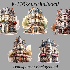 Watercolor Paris Cafe Clipart 10 High Quality JPEG and PNG - Etsy