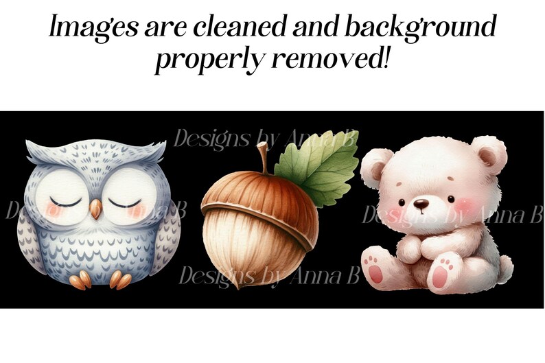 Forest Friends Clipart Set - Cute Woodland Animals and Nature Scenery ...