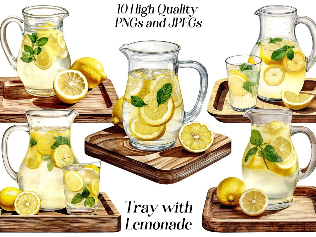 Watercolor Lemonade Clipart, Summer Clipart, Cold Drink, Citrus, Clip ...