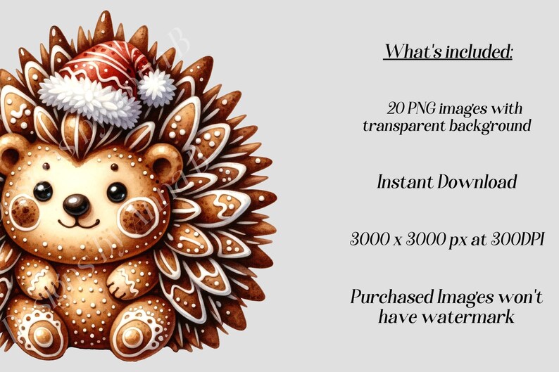 Watercolor Gingerbread Animals Clipart: Festive Holiday Pngs (digital ...