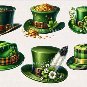 Watercolor Leprechaun Hat Clipart: St. Patrick's Day Graphics (digital ...