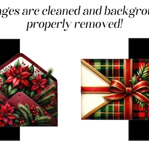 Watercolor Christmas Envelopes Clipart: Festive Holiday PNG Files - Etsy
