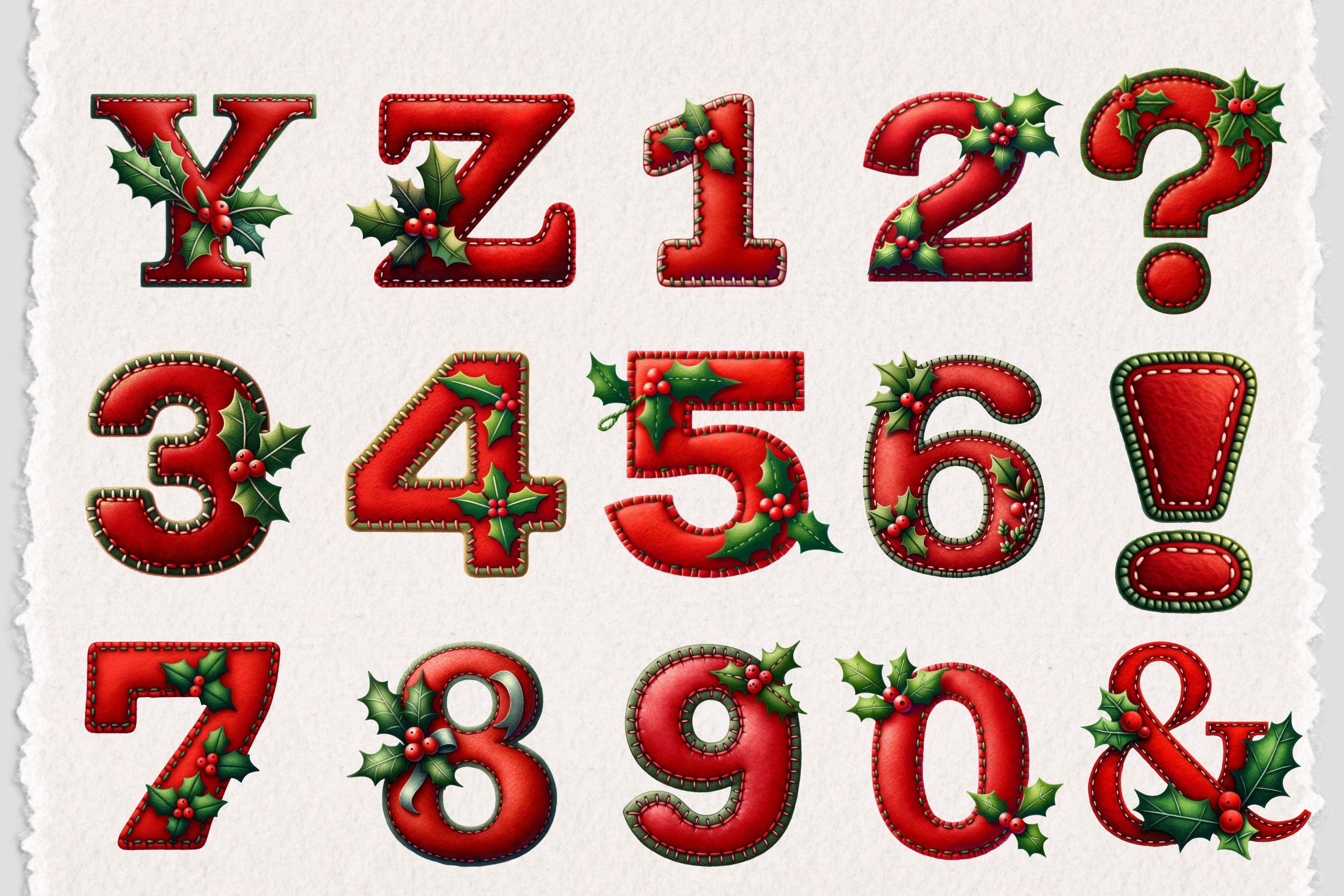 Red Felt Christmas Alphabet Clipart: Winter Font (digital Download) - Etsy