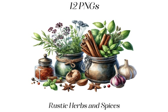 Herbs And Spices Clipart Spices And Herbs Clipart Graphic By
