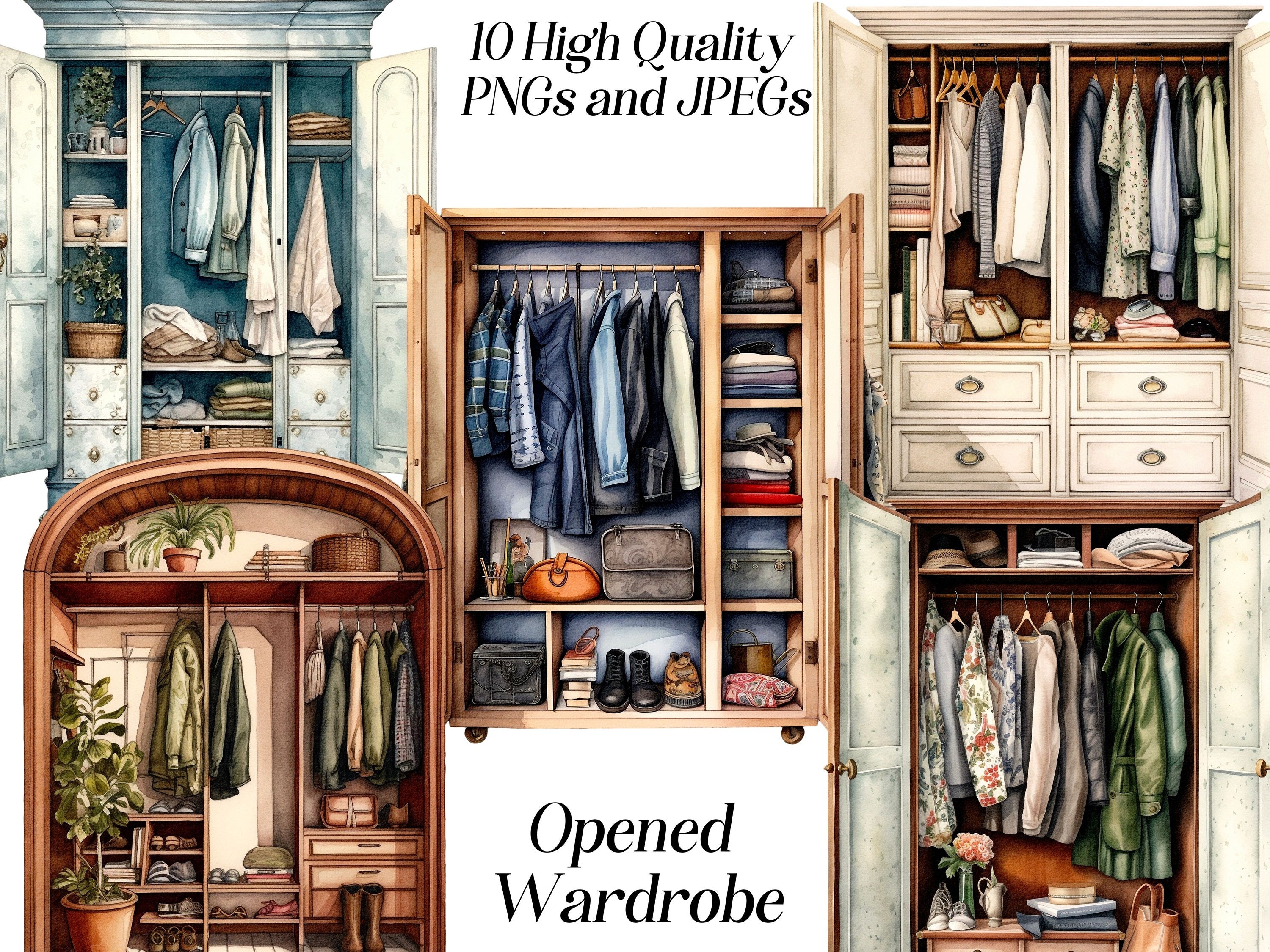 Clothes In Closet Clipart