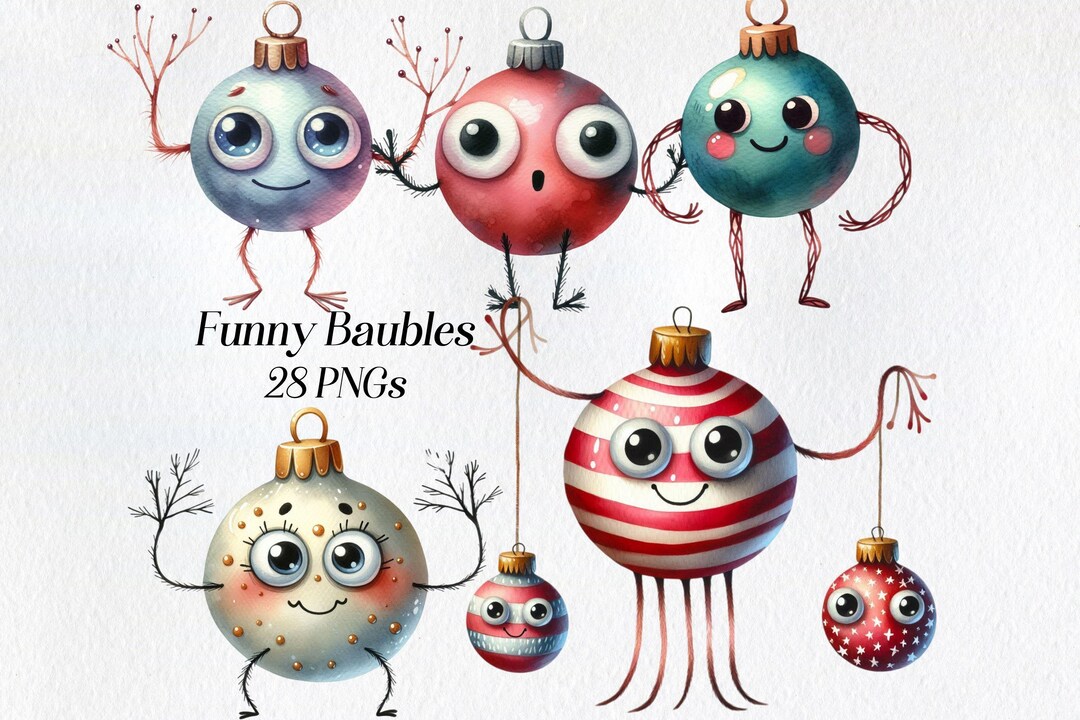 Christmas Ornament Clipart, Baubles Clip Art, Watercolor Christmas, Png ...