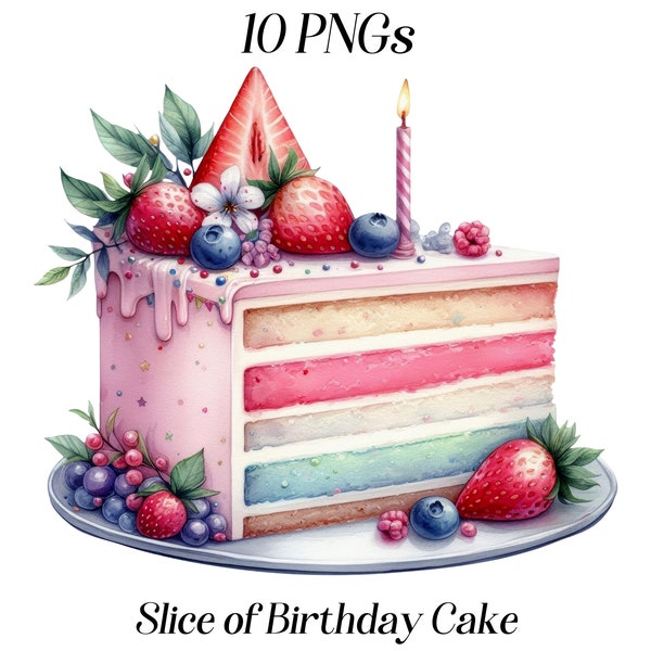 Slice of Cake Clip Art - Etsy