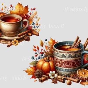 Autumn Drink Clipart: 12 Cozy PNG Files (digital Download) - Etsy