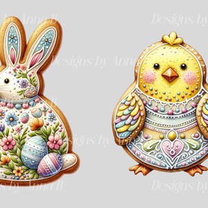 Watercolor Easter Biscuits Clipart, 10 High Quality PNG Files, Cute ...