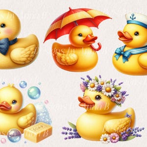 Rubber Duck Clipart - Cute Yellow Duck PNG, Bath Time Illustrations ...
