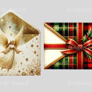 Watercolor Christmas Envelopes Clipart: Festive Holiday PNG Files - Etsy