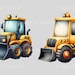 Watercolor Cute Construction Vehicles Clipart, 10 PNG Files, Building ...