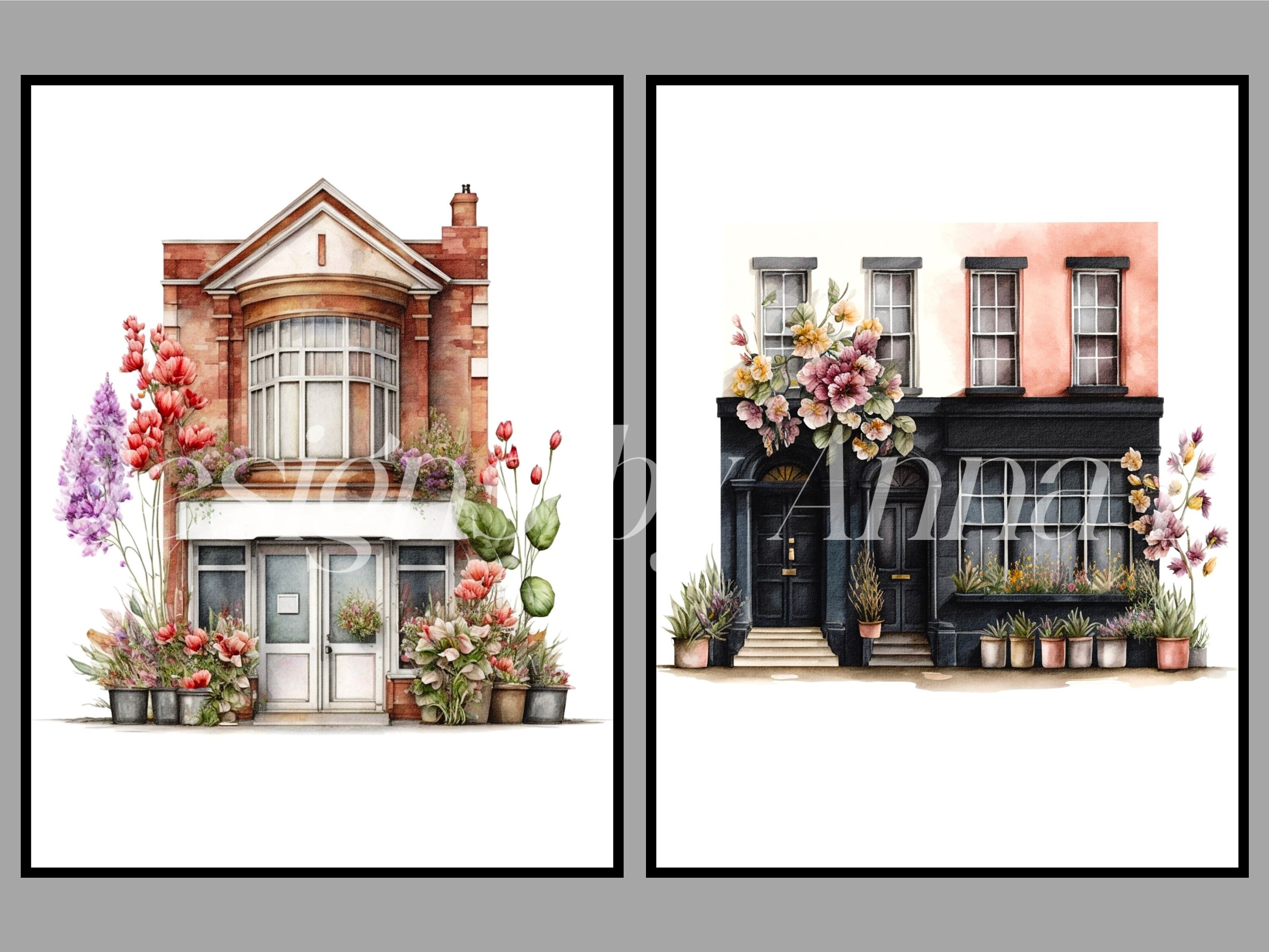 Watercolor Store Front Clipart 10 High Quality JPEG and PNG - Etsy