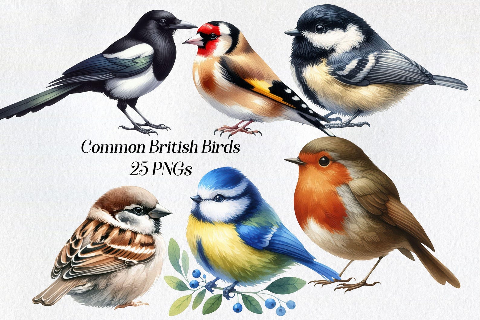 British Birds Clipart: UK Garden Birds PNG Set (digital Download) - Etsy