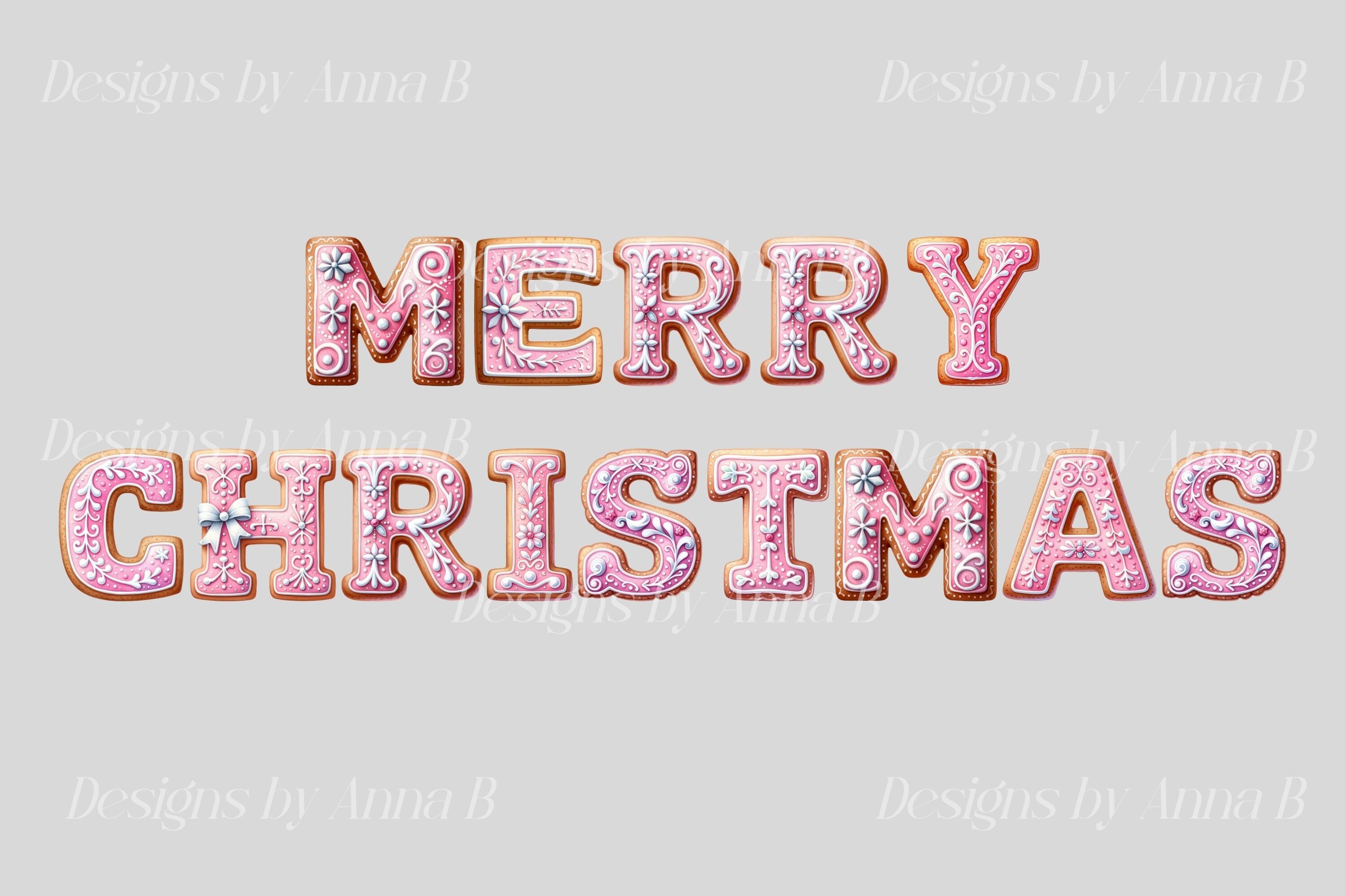 Watercolor Pink Gingerbread Alphabet Clipart (26 PNG Files) - Etsy