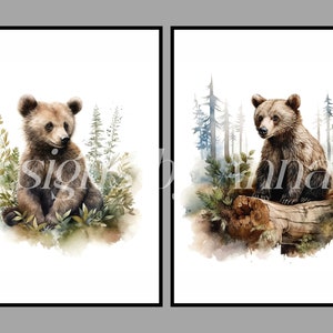 Watercolor Baby Bear Clipart, 10 High Quality JPEG and PNG Files ...