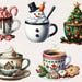 Festive Mug Watercolor Clipart: Christmas Holiday Cocoa (digital ...