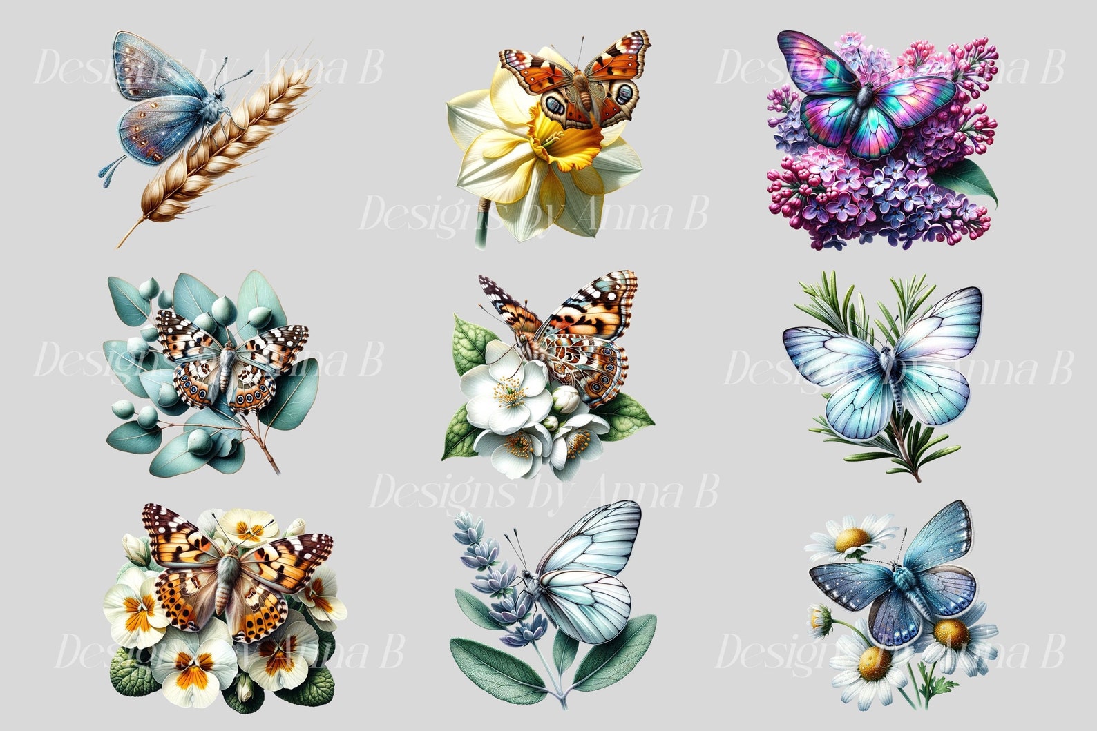Watercolor Butterfly Clipart: 50 PNG Files (digital Download) - Etsy