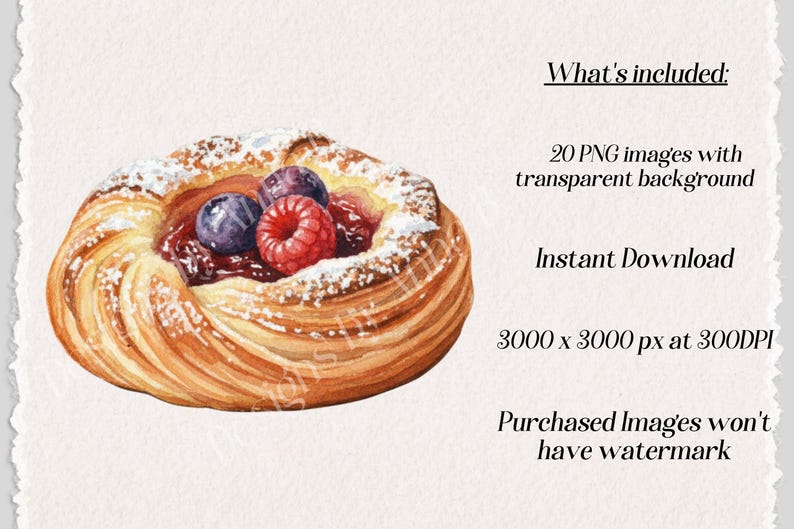 Pastry Clipart Set: Bakery Graphics, Croissant, Danish (digital ...