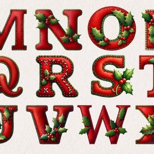 Red Felt Christmas Alphabet Clipart: Winter Font (digital Download) - Etsy