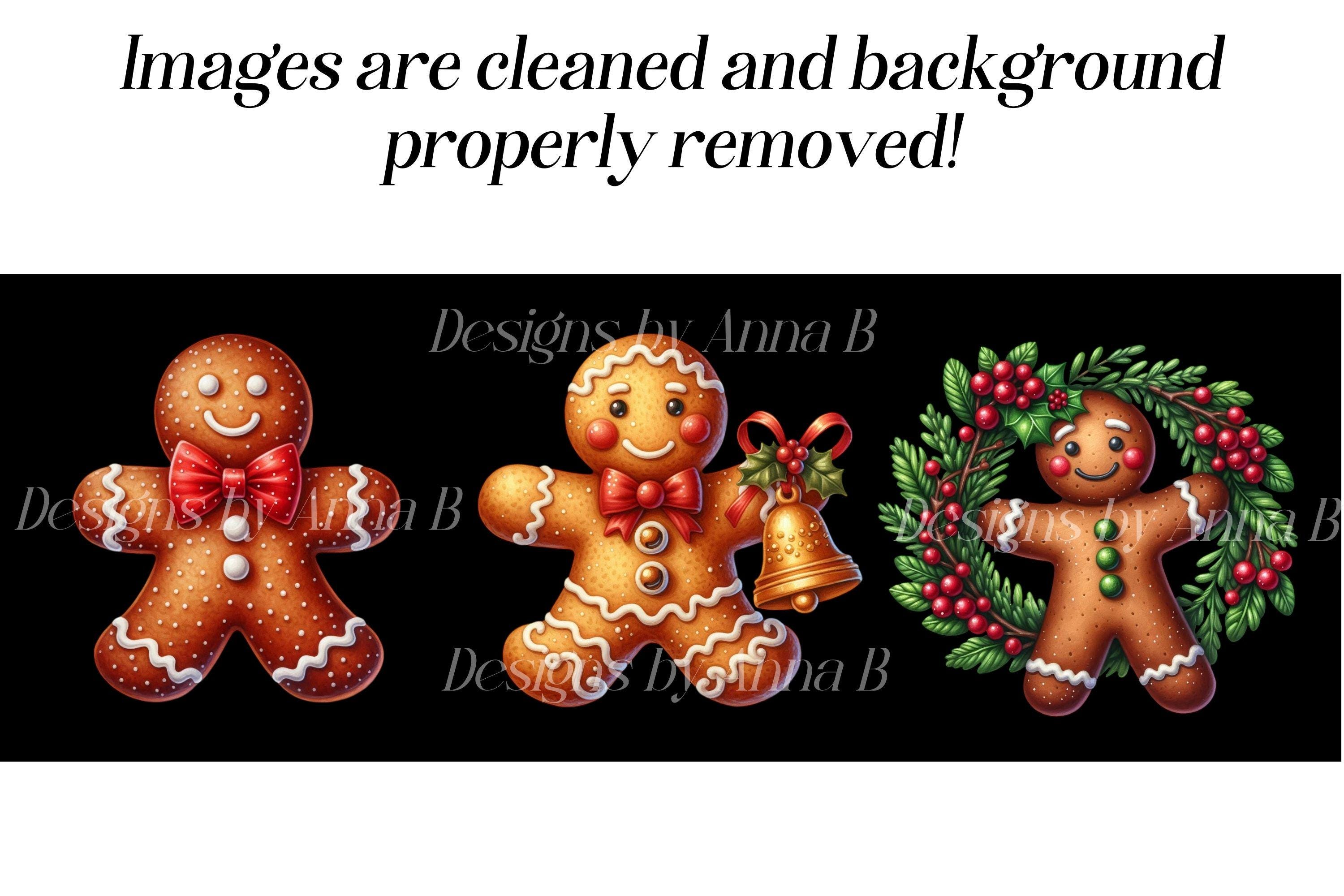 Gingerbread Man Clipart: 36 Christmas PNG Illustrations (digital ...