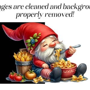 Watercolor Gnomes Eating Food Clipart, 42 PNG Files, Cute Garden Gnome ...