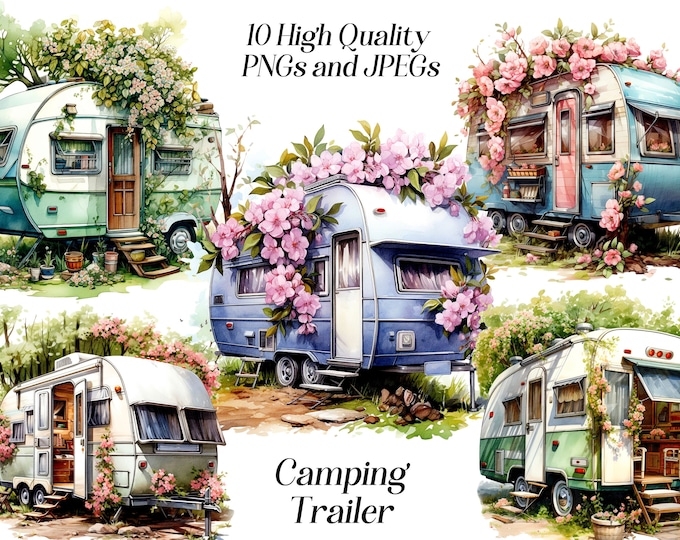 Canada Trailer Clipart, Instant Download, Watercolor, Canadian Flag ...