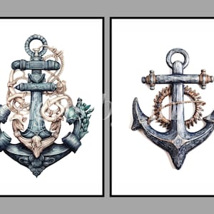 Watercolor Nautical Decor Clipart, 10 High Quality JPEG and PNG Files ...