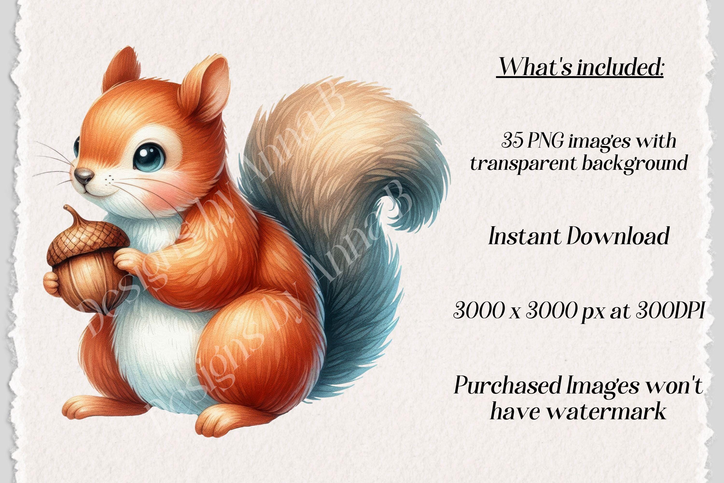 Forest Friends Clipart Set - Cute Woodland Animals and Nature Scenery ...