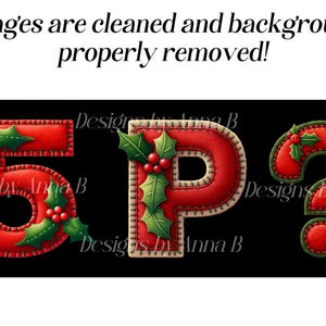 Red Felt Christmas Alphabet Clipart, Christmas Font, Winter Alphabet ...