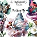 Watercolor Butterfly Clipart: 50 PNG Files (digital Download) - Etsy