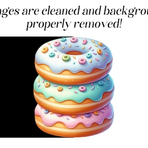 Watercolor Pastel Doughnuts Clipart, 14 PNG Files, Food Clip Art, Sweet ...