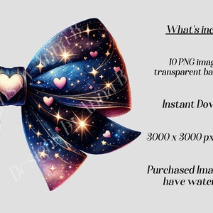 Watercolor Valentine Bow Clipart, 10 High Quality PNG Files, Love ...