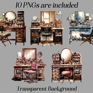 Watercolor Make up Stall Clipart, 10 High Quality JPEG and PNG Files ...