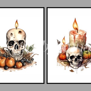 Watercolor Halloween Candle Clipart: Spooky Jpegs/pngs (digital ...
